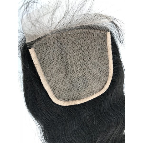 Yaki body wave free part silk base top closure silk top lace human hair ...